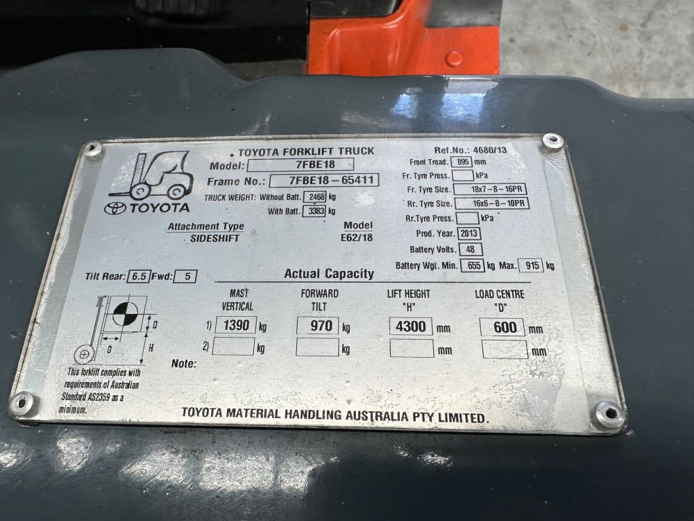 Toyota 7FBE18 - Queensland Forklifts